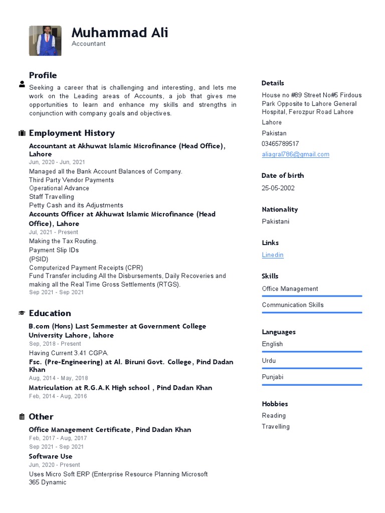 Muhammad Ali Resume | PDF