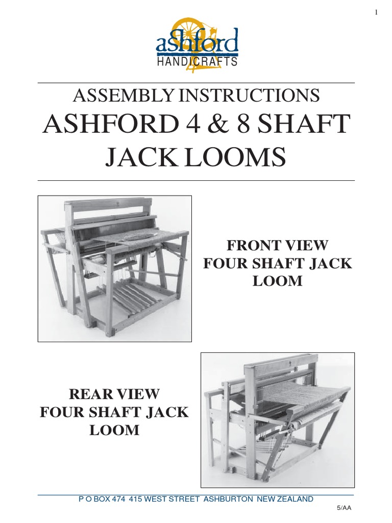 Ashford 4 & 8 Shaft Jack Looms: Assembly Instructions | PDF | Screw ...