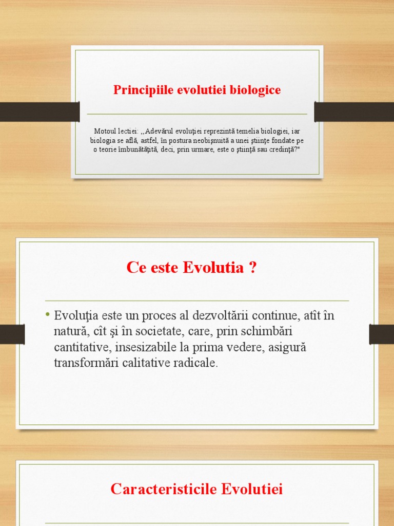 Principiile Evolutiei Biologice | PDF