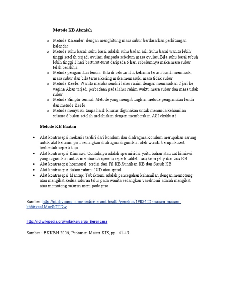 Metode KB Alamiah | PDF | Kesehatan Holistik | Gaya Hidup