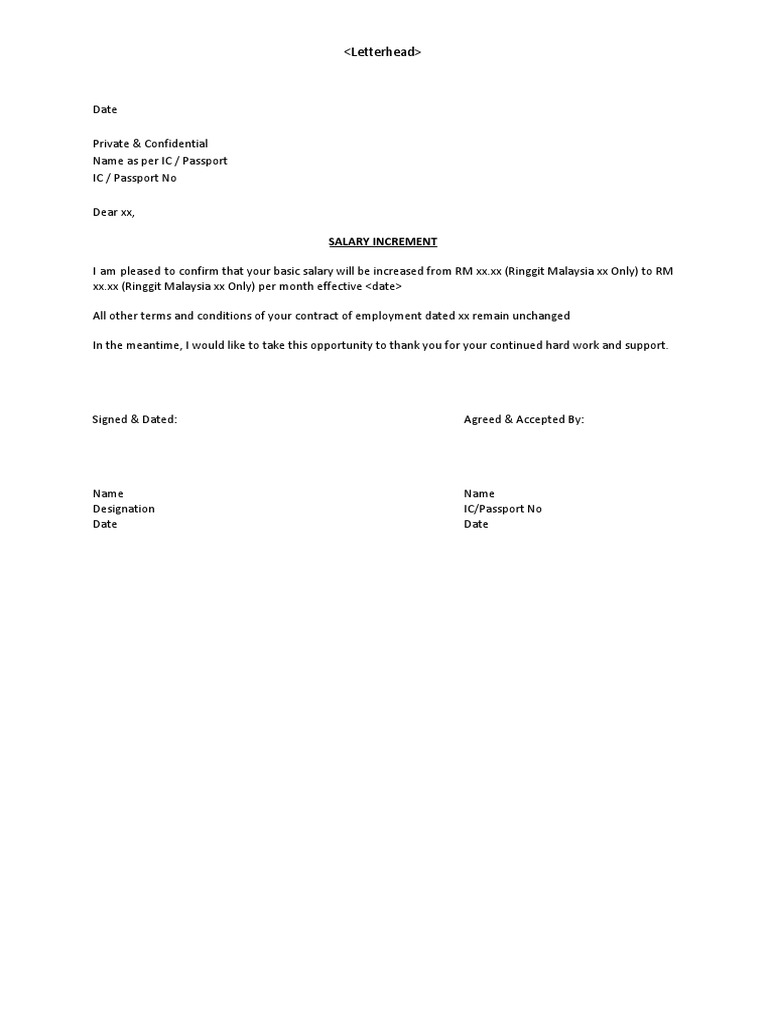 Salary Increment Letter Template | PDF