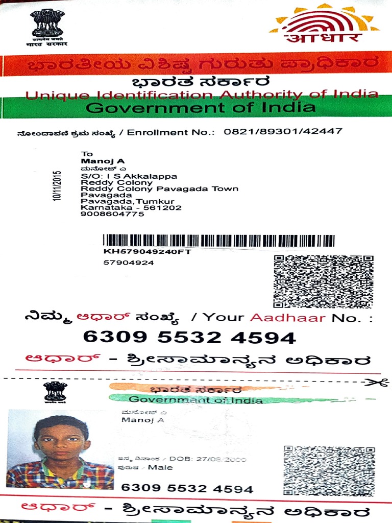 Unique Ldentification Authority Ofindia: Government of India | PDF