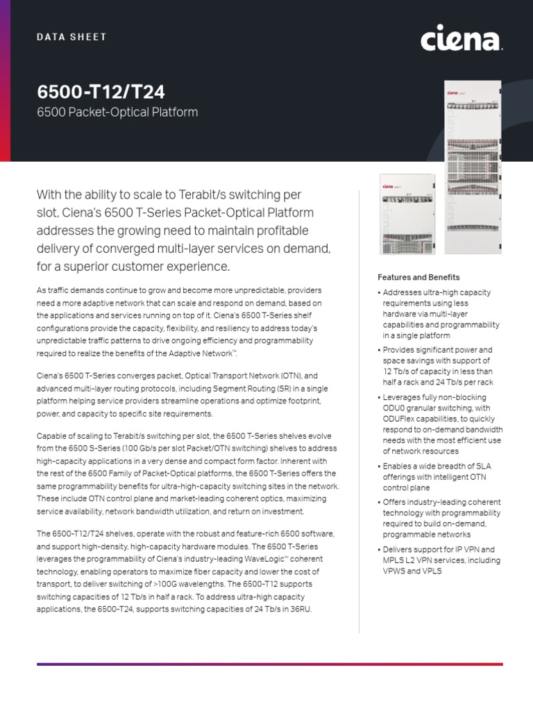 6500 Packet-Optical Platform: Data Sheet | PDF | Networking ...