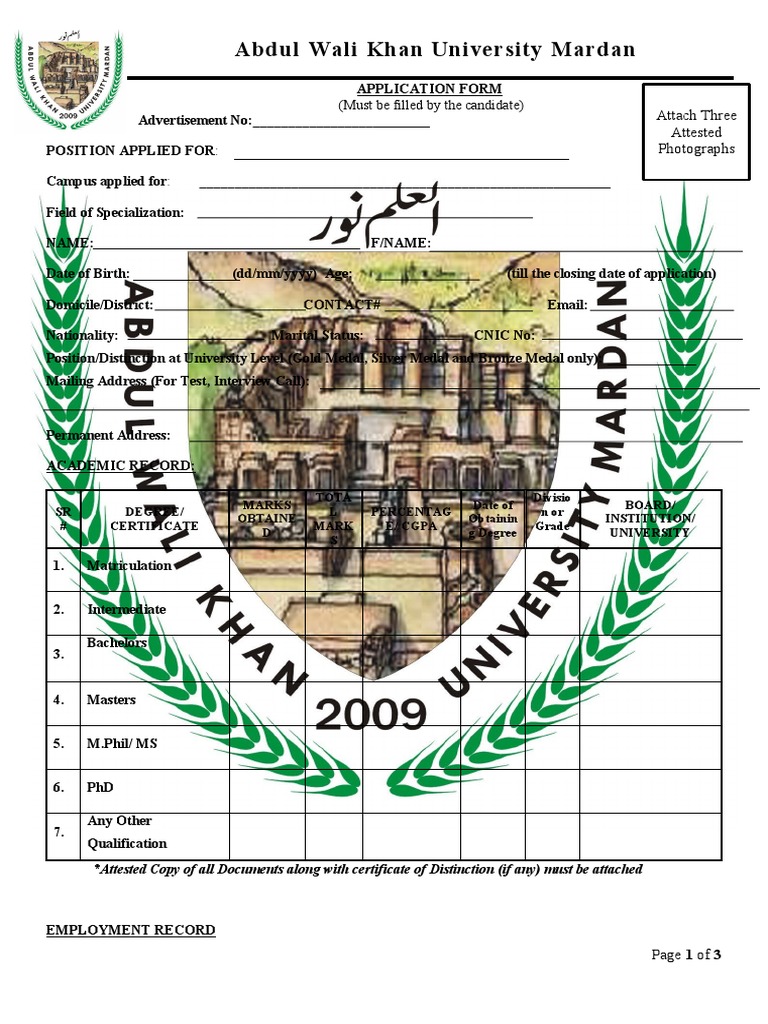 AWKUM Affidavit Application Form | PDF
