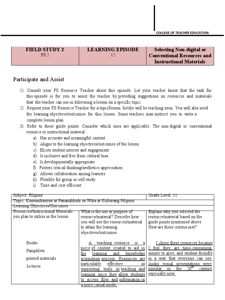FS2 Episode 12 de Castro Angelica B. | Download Free PDF | Learning ...