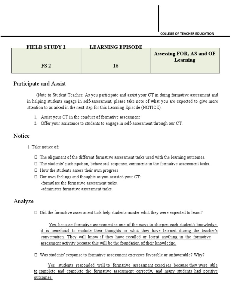 FS2 Episode 16 de Castro Angelica B. | PDF | Educational Assessment ...