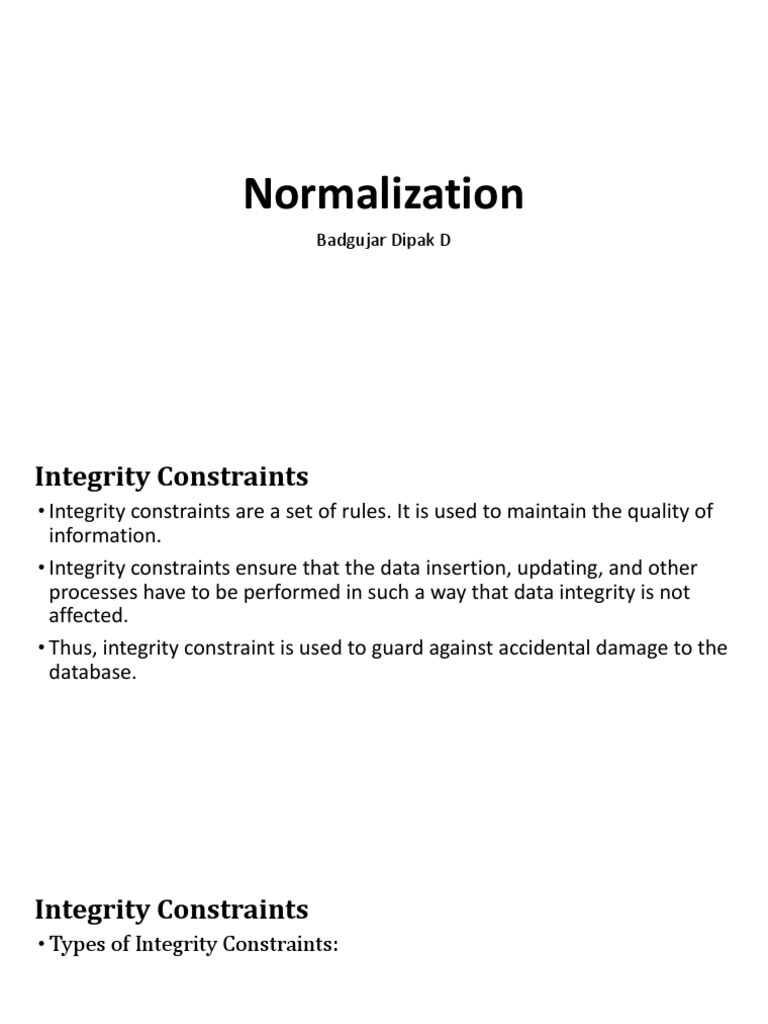 Normalization Part I | PDF | Data Model | Information Science