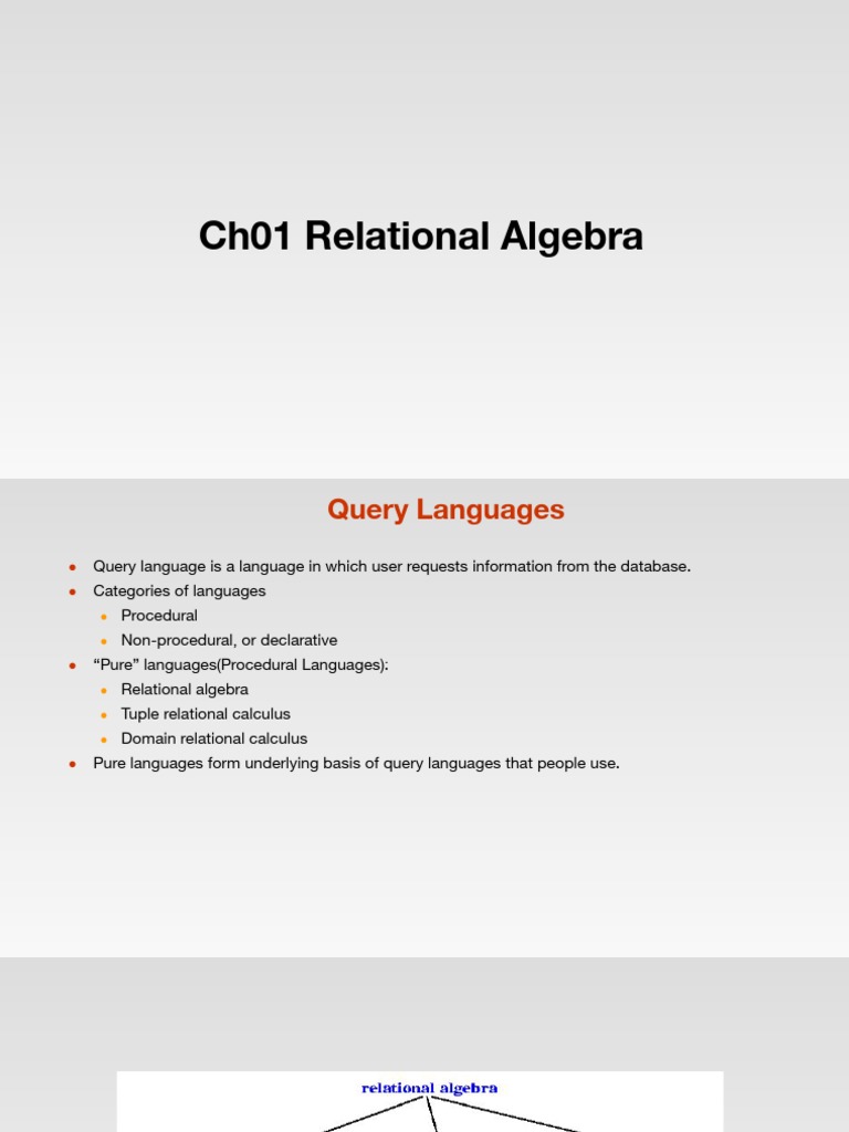 Chapter 01 Relational Algebra | PDF | Relational Model | Relational ...