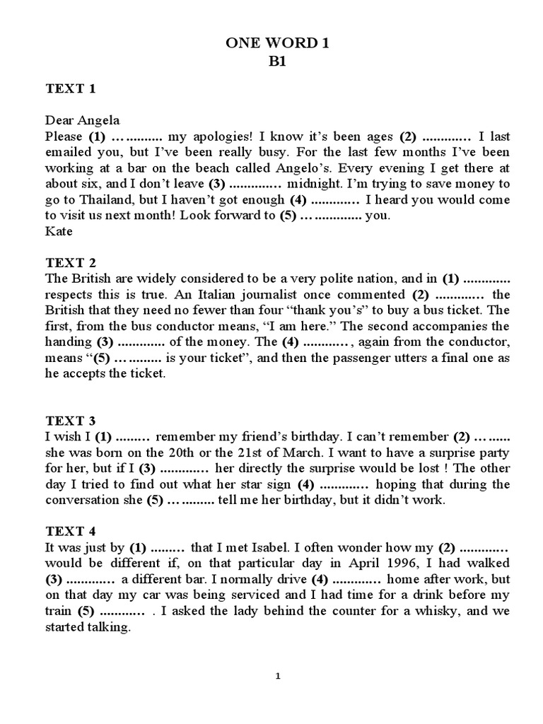 One Word English Lecture | PDF