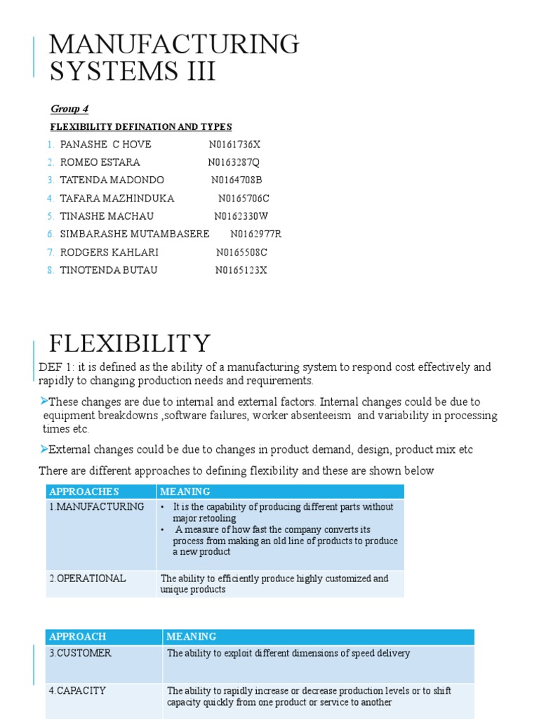 Group1 Presentation Flexibility Defination and Types-1 | PDF | Market ...