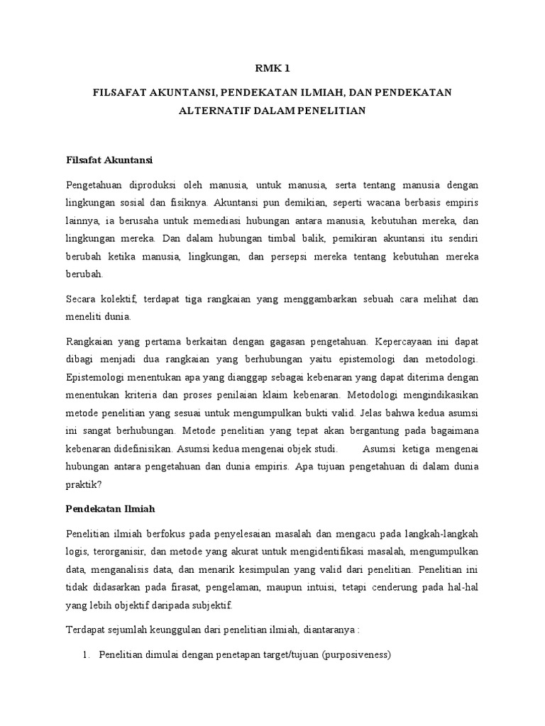 RMK 1 | PDF | Filsafat | Sains & Matematika