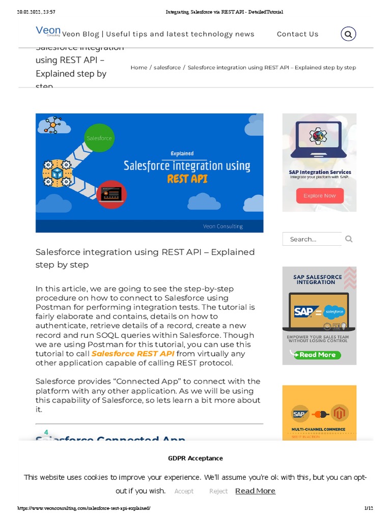 Integrating Salesforce Via Rest Api Detailedtutorial Pdf Internet 2218