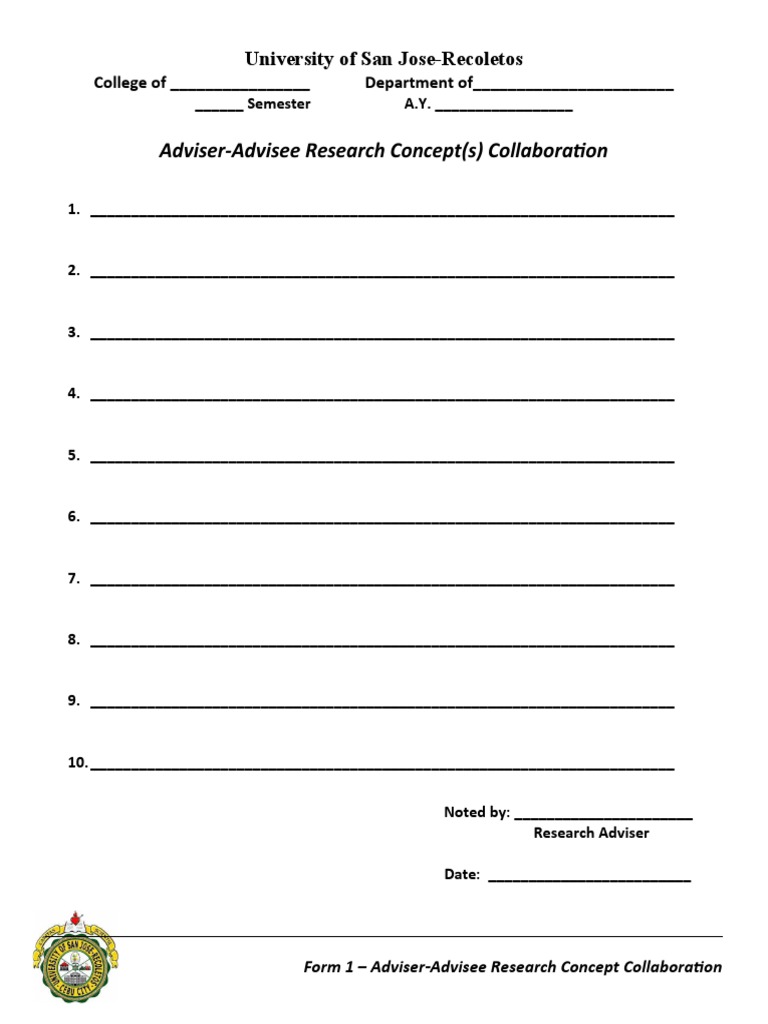 Form 1 Adviser-Advisee Research Concepts Collaboration | PDF