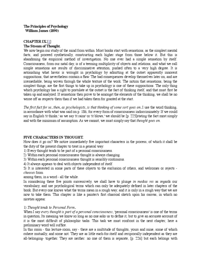 James - Principle of Psychology | PDF | Thought | Consciousness