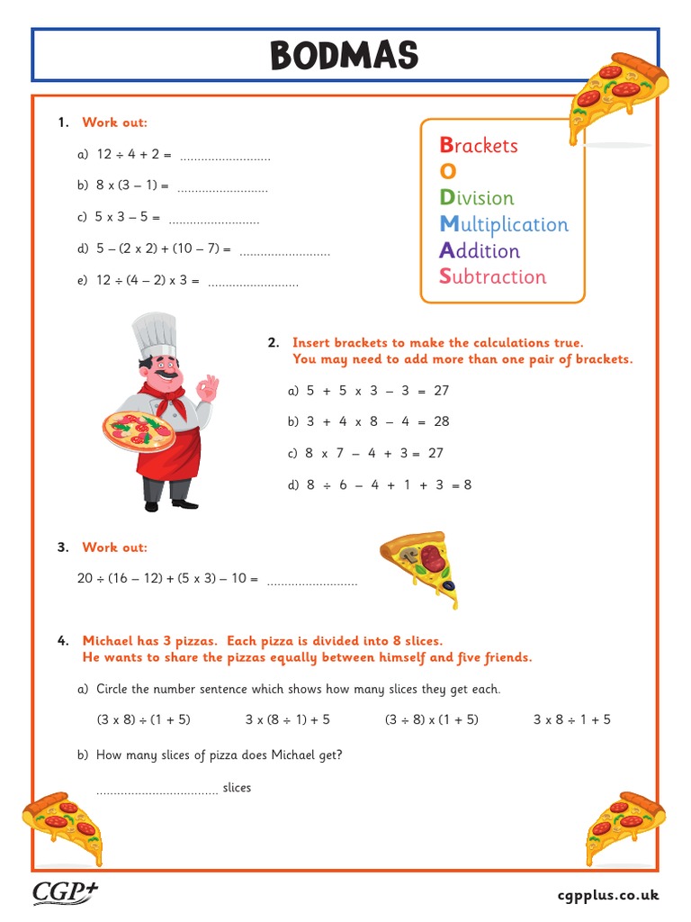 BODMAS (Year 6) Printer Friendly - M2WFC514 | PDF | Mathematics ...