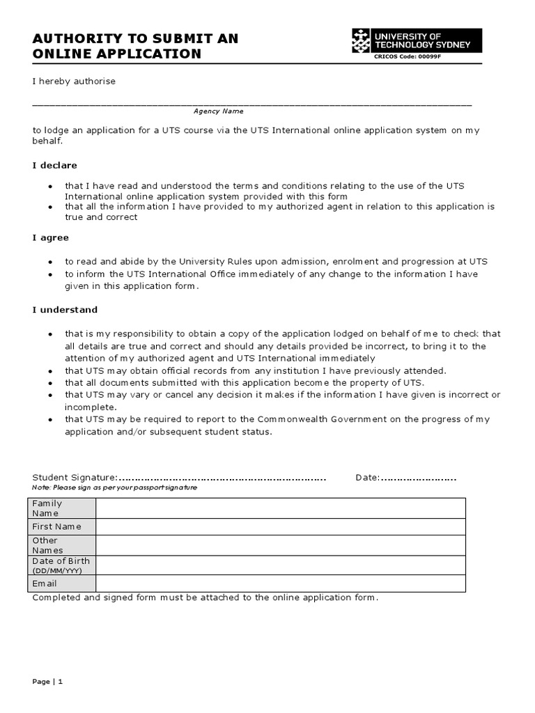 UTS Student Declaration | PDF | Copyright | Privacy