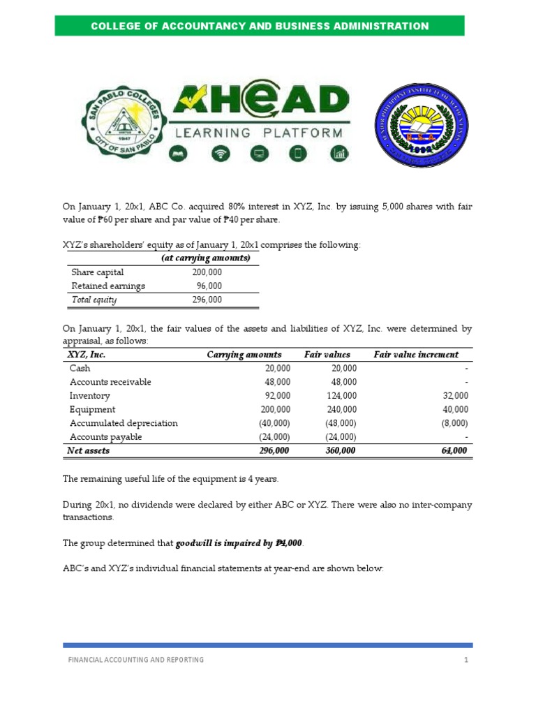 Quiz Consolidated Fs Part 2 Pdf Equity Finance Financial