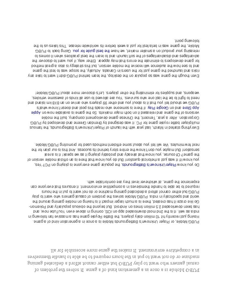 Pubg Presentation 1 | PDF | Mobile App | Software