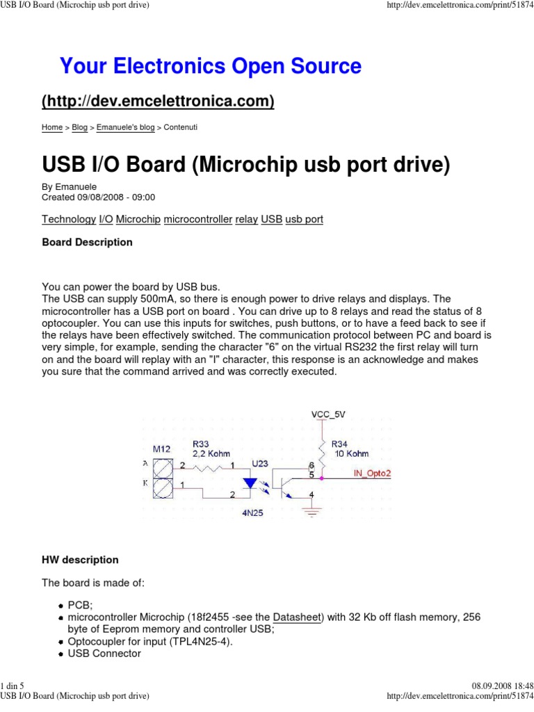 USB I O Board (Microchip Usb Port Drive) | PDF | Programmable Logic ...