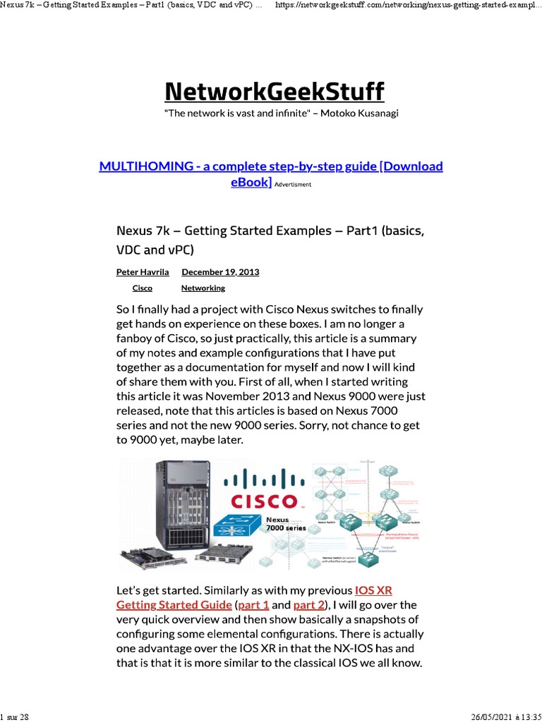 Nexus 7k - Getting Started Examples - Part1 (Basics, VDC and VPC) - NetworkGeekStuff | PDF ...
