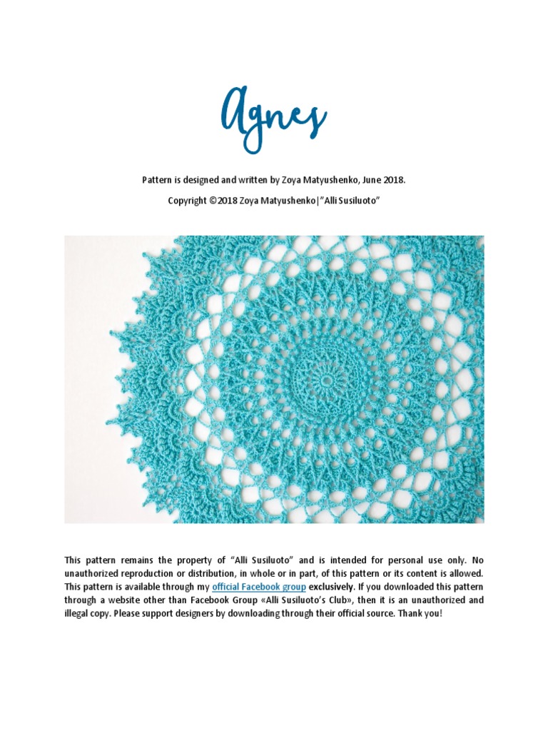Agnes: Official Facebook Group | PDF | Crochet | Crafts