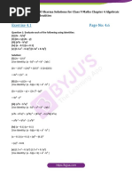 Class 9 NCERT Polynomial Formulas | PDF