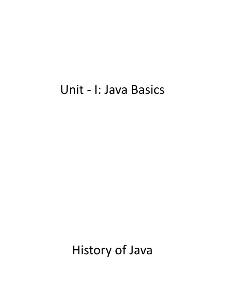 Unit I Java Basics Pdf Constructor Object Oriented Programming