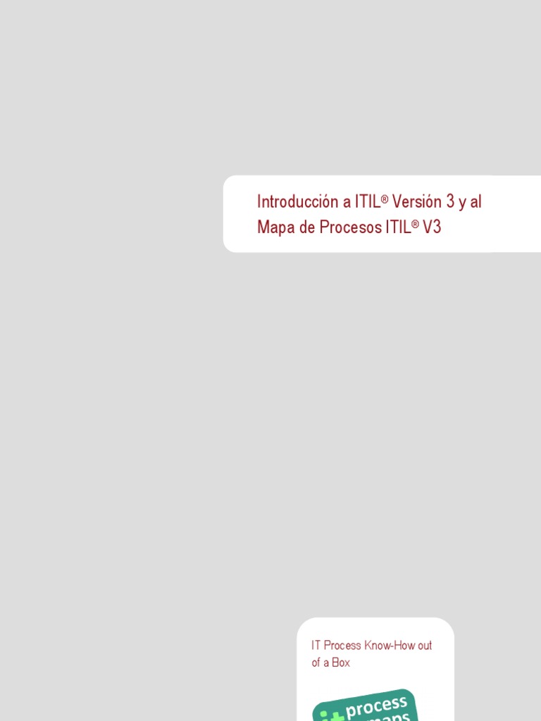 Introduccion Mapa de Procesos Itil v3 | PDF | Itil | Industrias de servicio