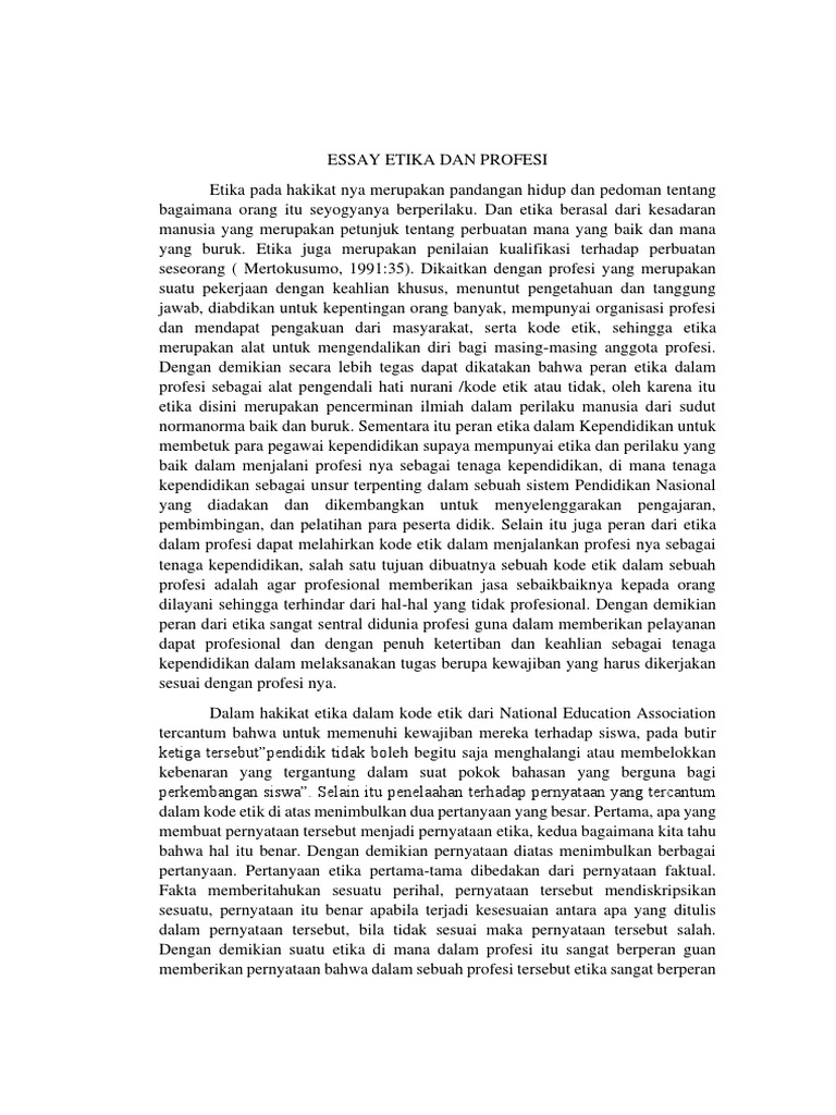 Tegar Pratama - Essay Etika Profesi | PDF