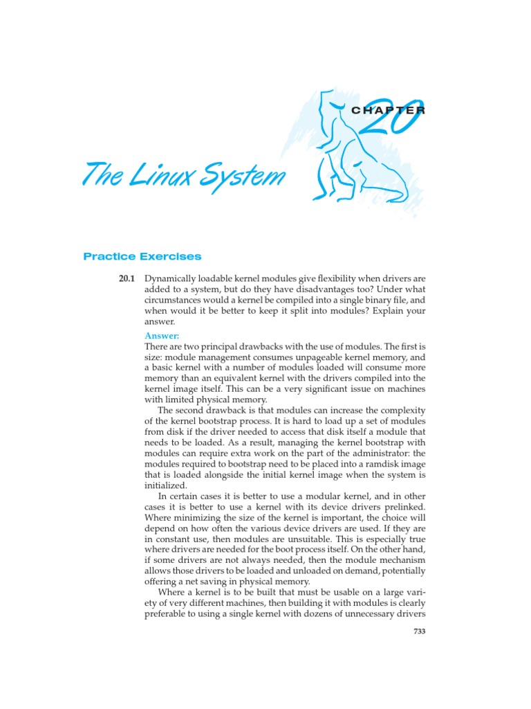The Linux System: Practice Exercises | PDF | Thread (Computing) | Kernel (Operating System)