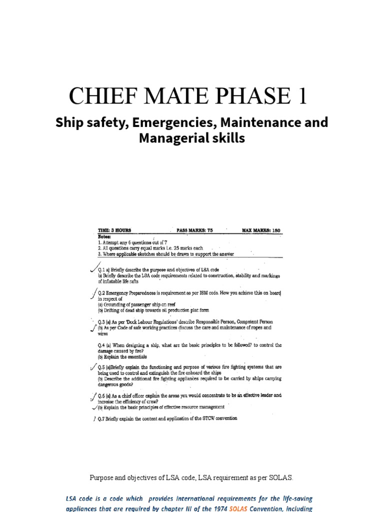 Chief Mate Phase 1 Emergency and Management | PDF | Risk | Risk Assessment