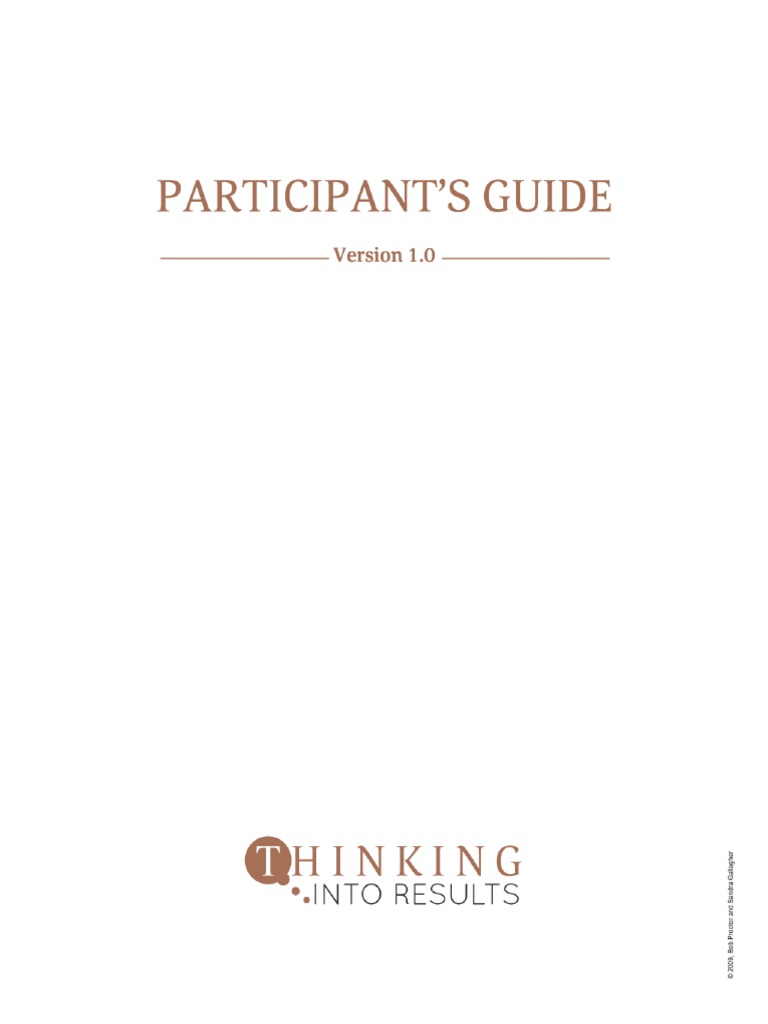 Thinking Into Results Participants Guide Full | PDF
