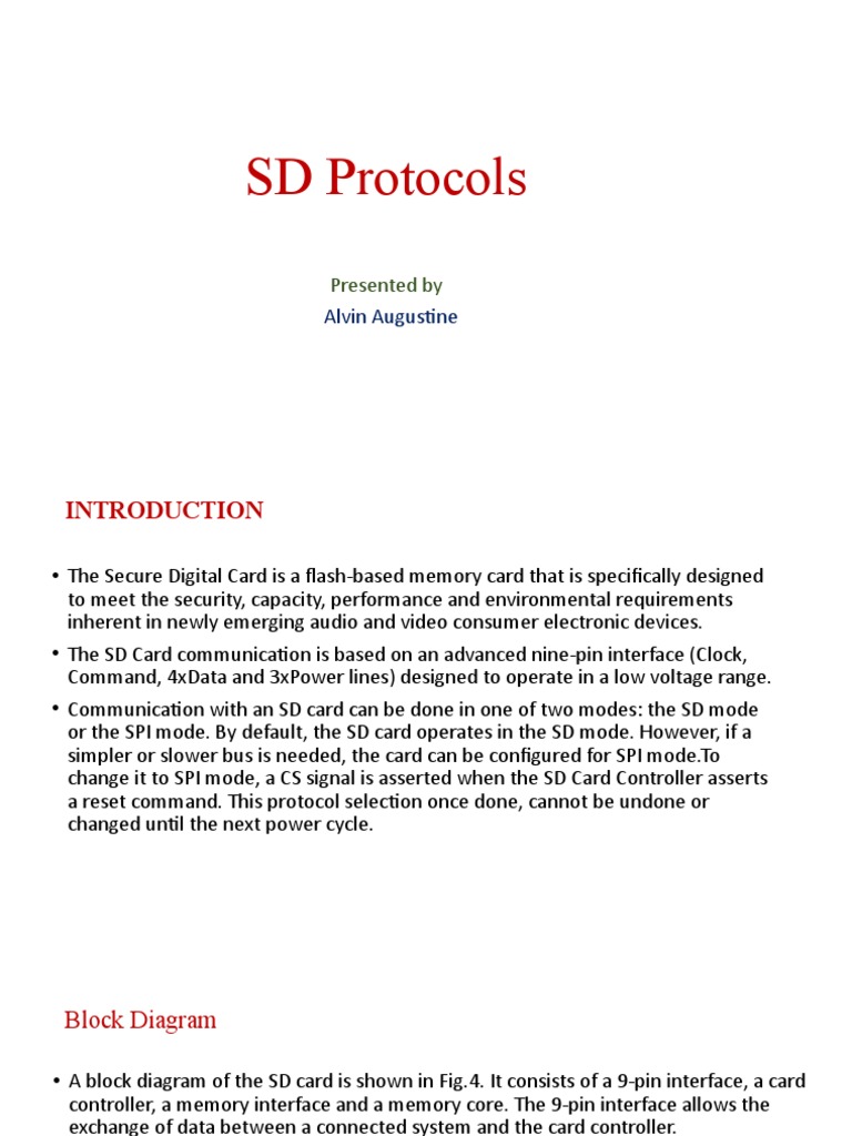 SD Card Communication Protocol Overview | PDF | Bit | Electrical ...