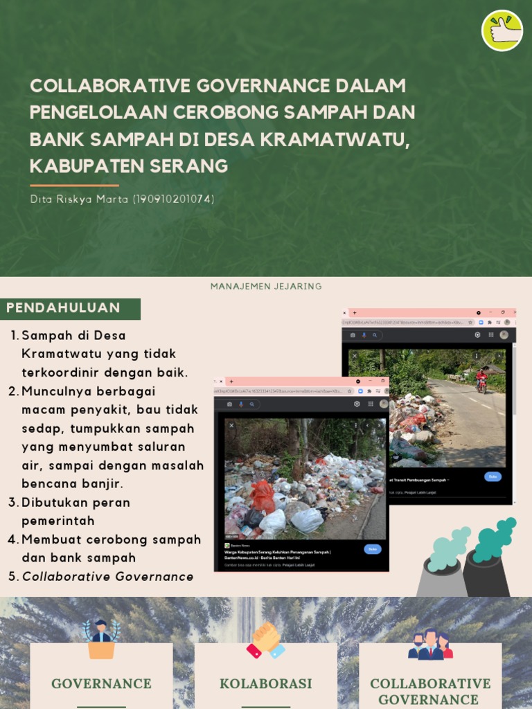 Collaborative Governance Dalam Pengelolaan Cerobong Sampah Dan Bank Sampah Di Desa Kramatwatu 2 ...