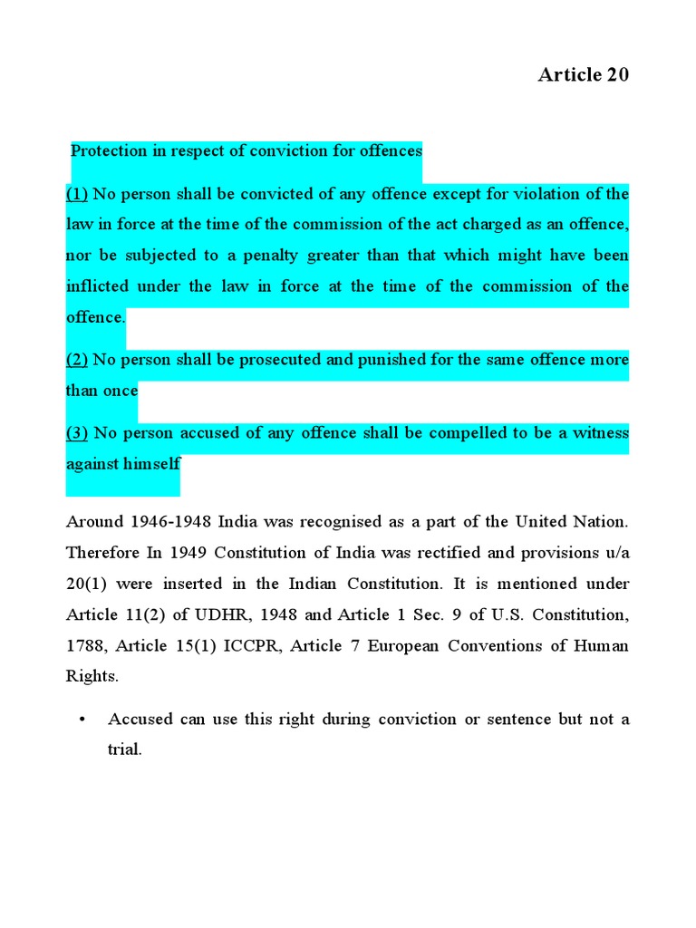 Article 20 | PDF | Double Jeopardy | Acquittal
