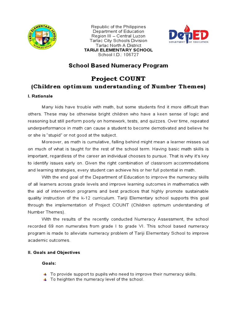 School Based Numeracy Program | PDF | Educational Assessment | Teachers