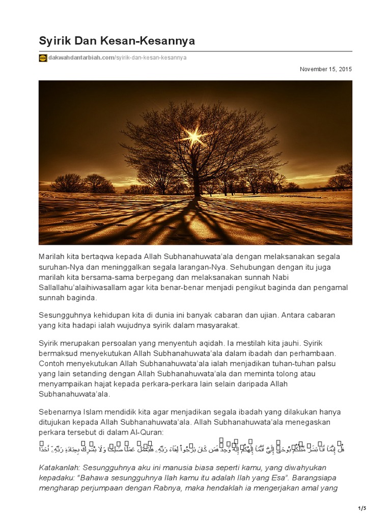 Syirik Dan Kesan Kesannya | PDF