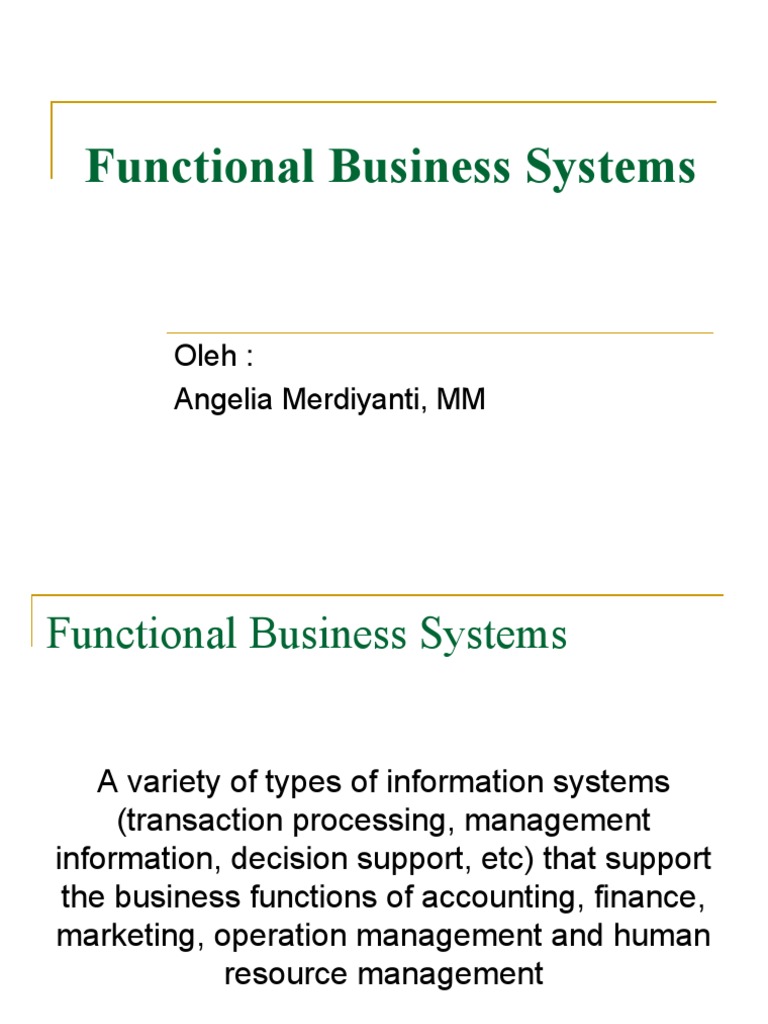 Functional Business Systems | PDF | Sales | Human Resource Management