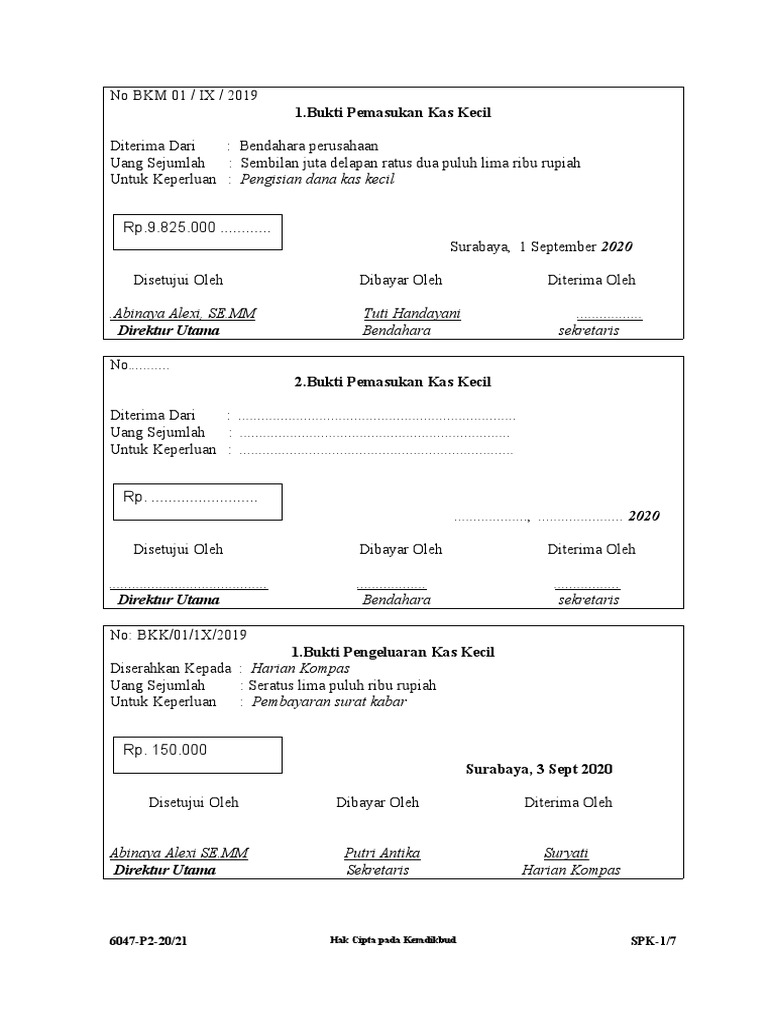 Format Kas Kecil | PDF