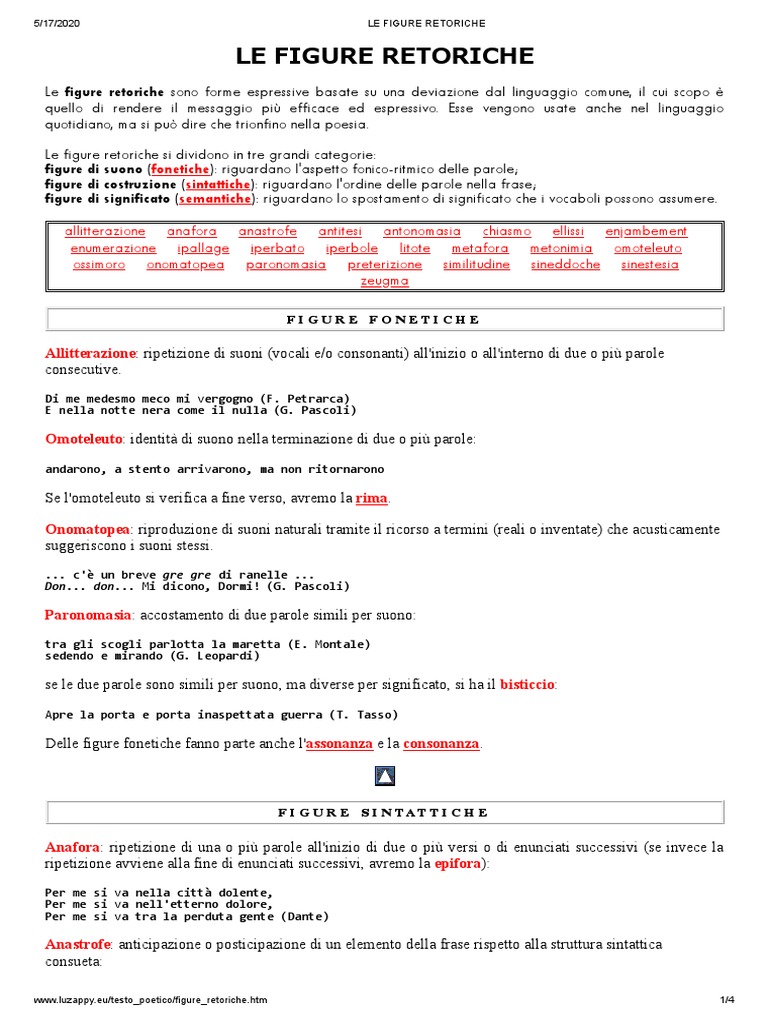 Le Figure Retoriche | PDF