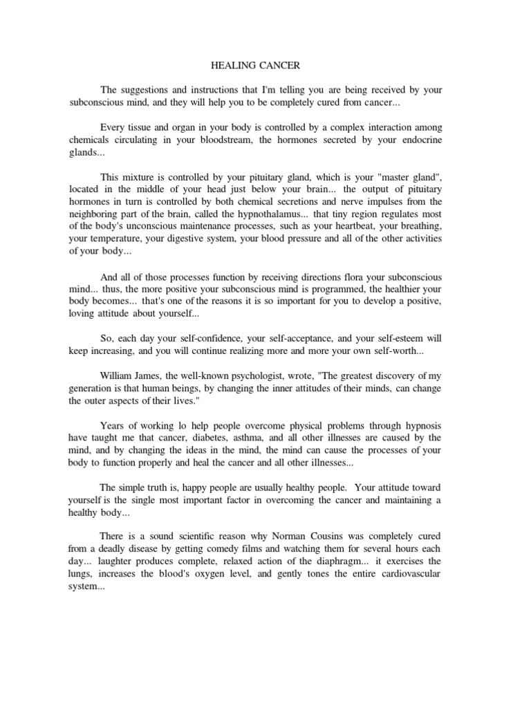 Gerald Kein - Healing - Cancer-Handout | PDF | Circulatory System | Hormone