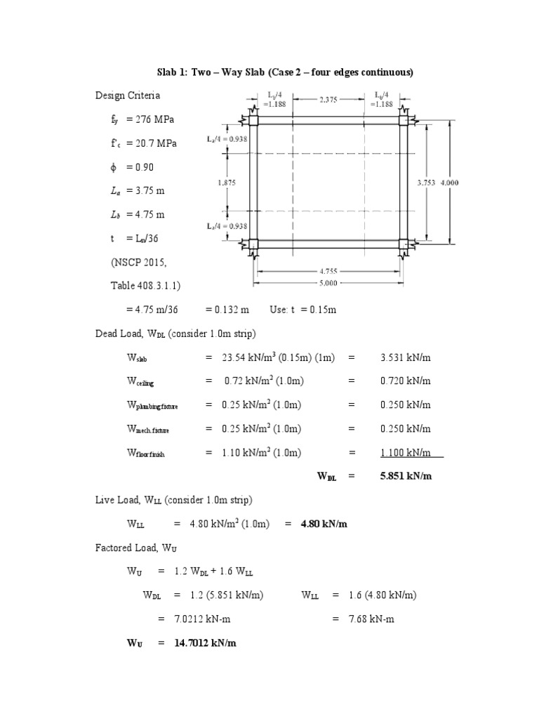Two-Way Slab Design: Continuous vs. Discontinuous | PDF | Mechanical ...