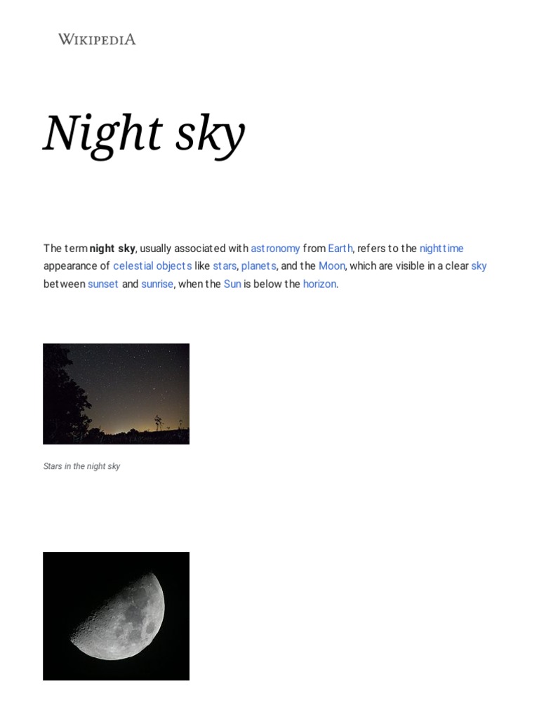 Night Sky - Wikipedia | PDF | Night Sky | Sky