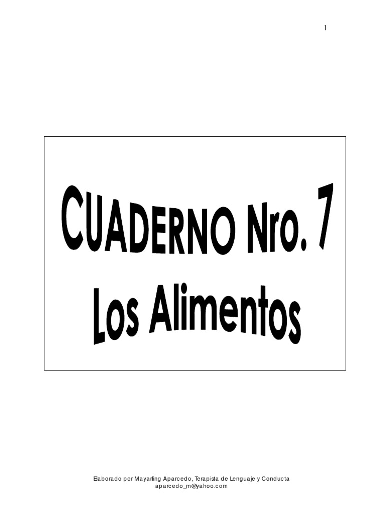 Cuaderno 7 Los Alimentos | PDF | ensalada | Pancho