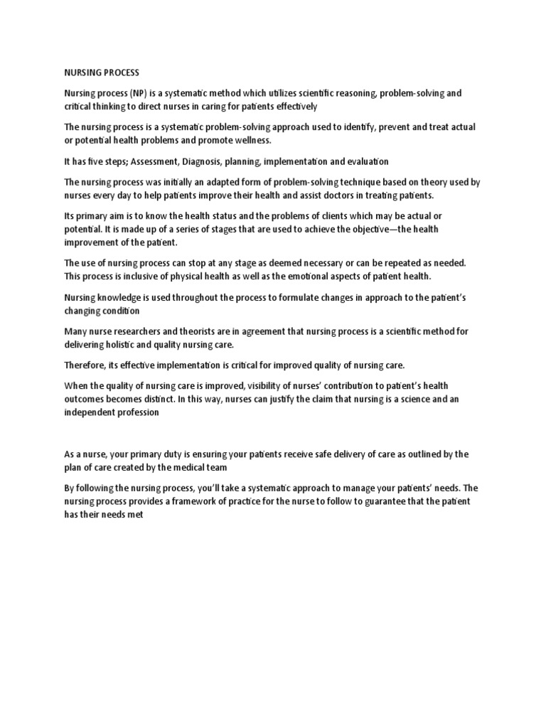 Nursing Process | PDF | Nursing | Patient
