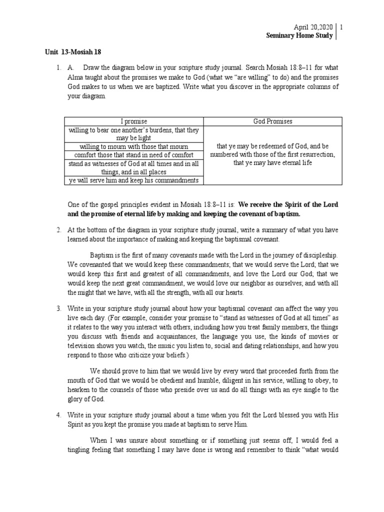 Seminary Home Study-Alyssa | PDF | Book Of Mormon | God The Father