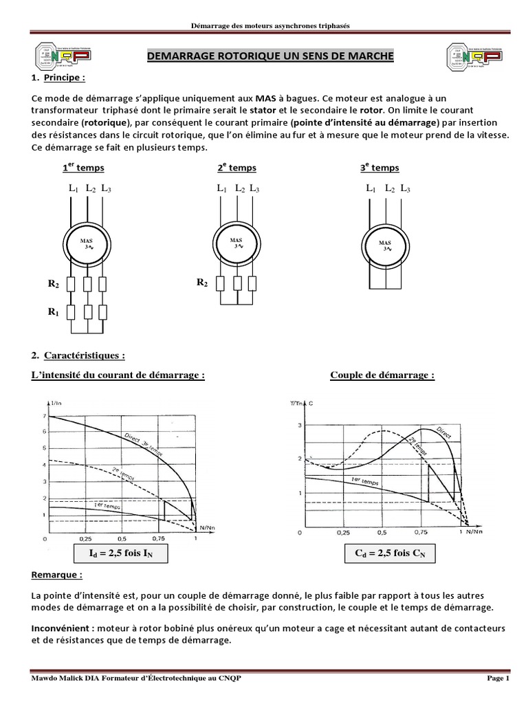 Démarrage Rotorique | PDF | Ingénierie mécanique | Puissance (physique)