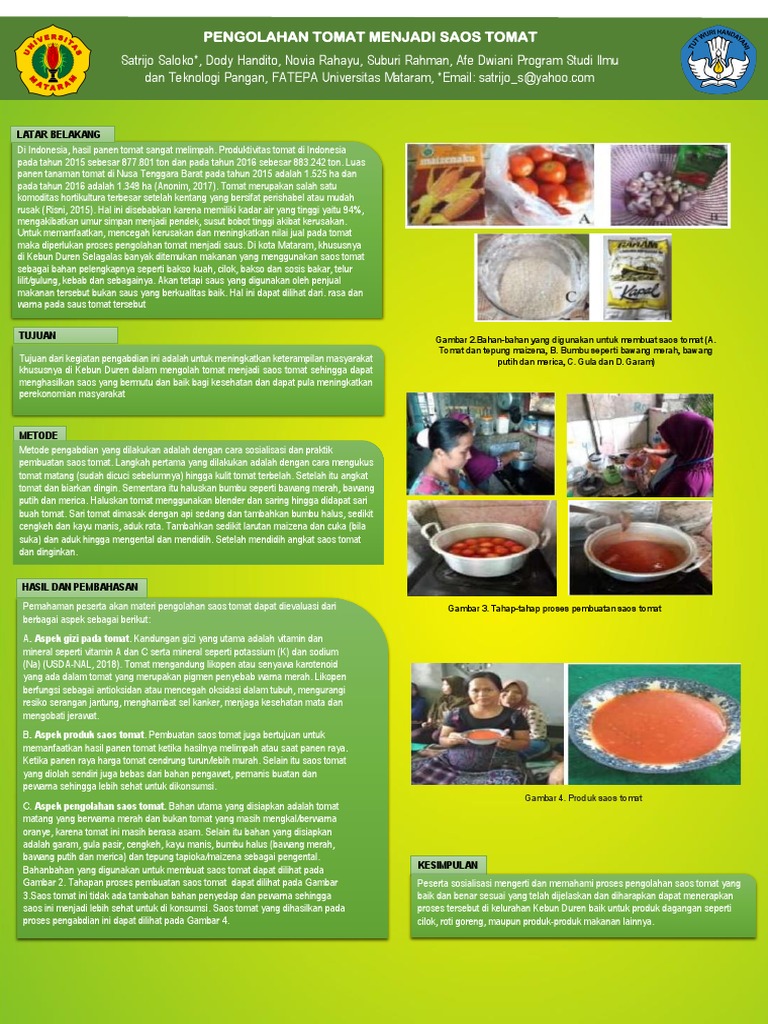 Pengolahan Tomat Menjadi Saus Tomat | PDF | Memasak, Makanan, & Anggur