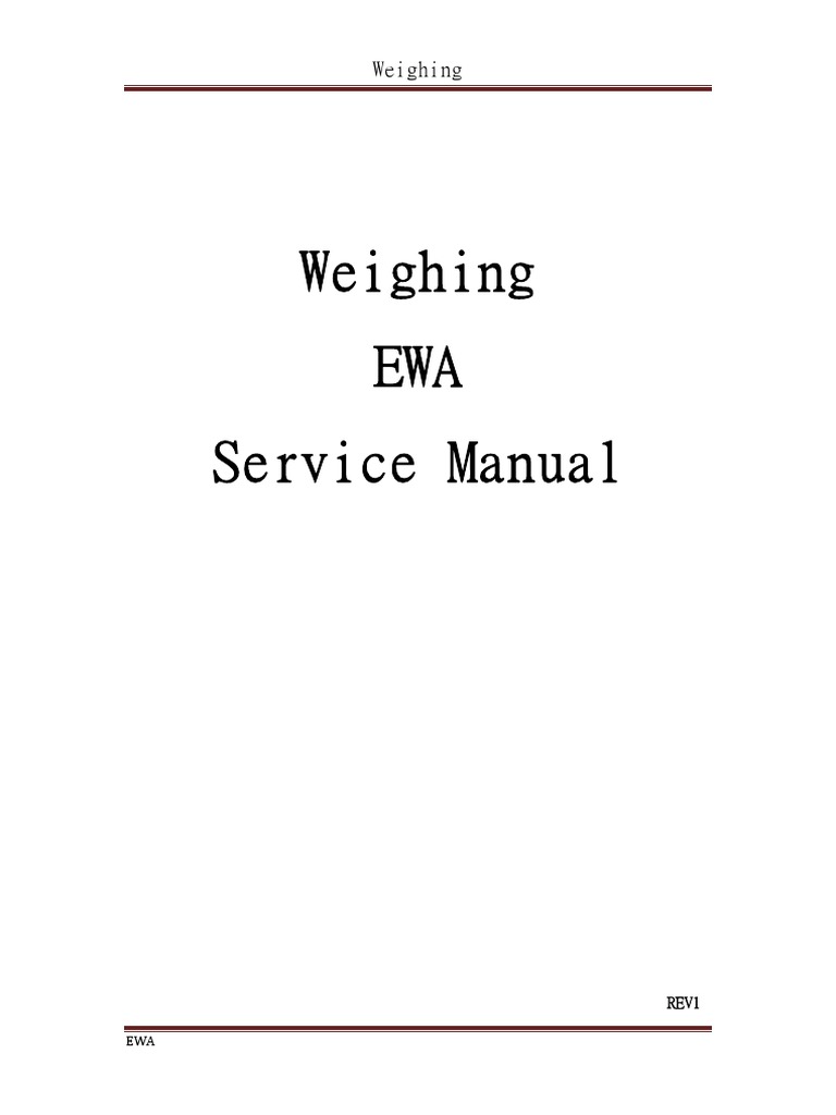 EWA Service Manual | Download Free PDF | Weight | Calibration