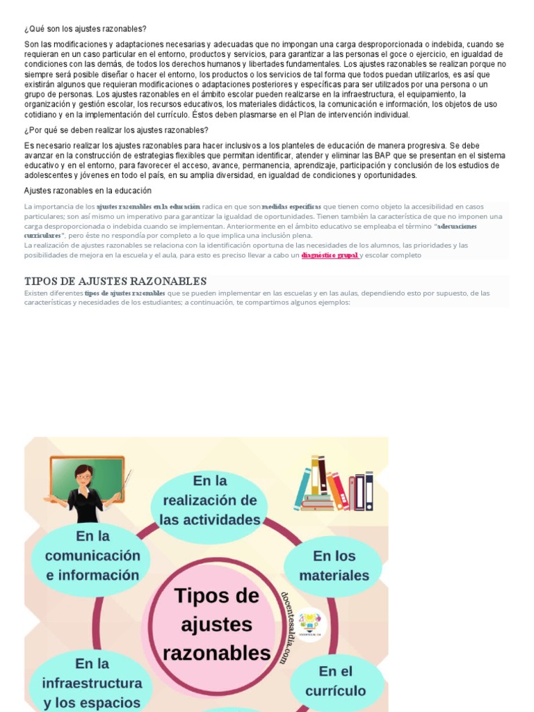 Qué Son Los Ajustes Razonables | PDF | Inclusión (Educación) | Plan de ...